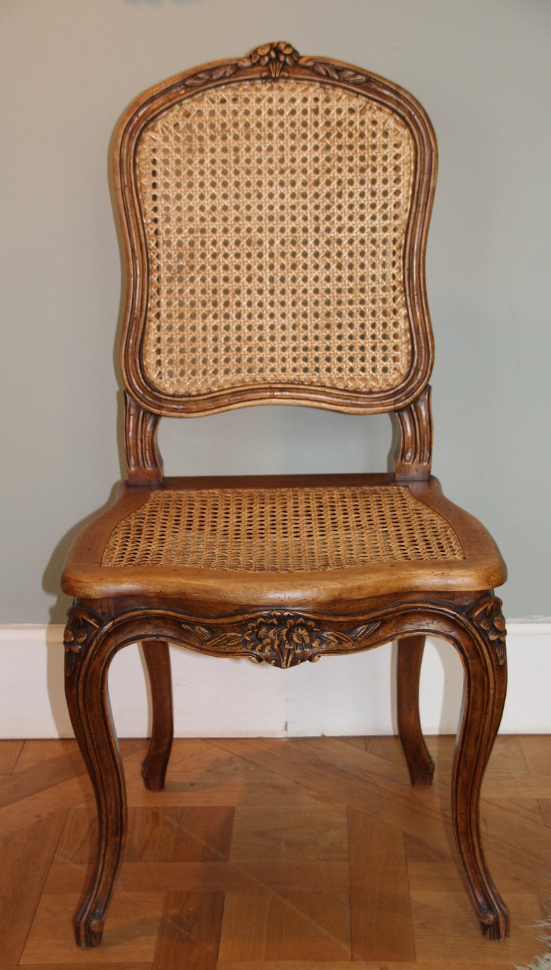 French Cane Chair, Louis XV Style, Wood Dining Chair - Etsy