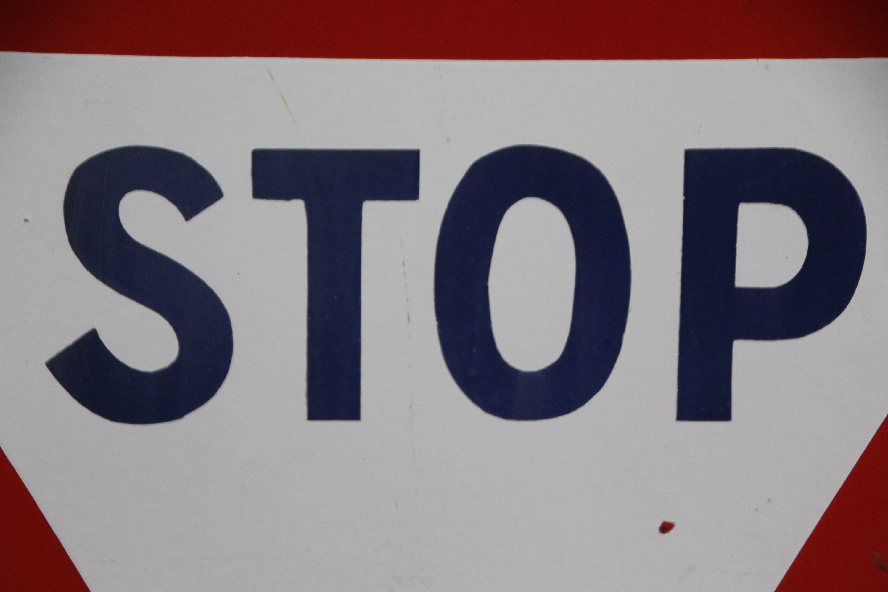 Vintage Enamel Traffic Sign STOP Wall Decor Metal Road Red White ...