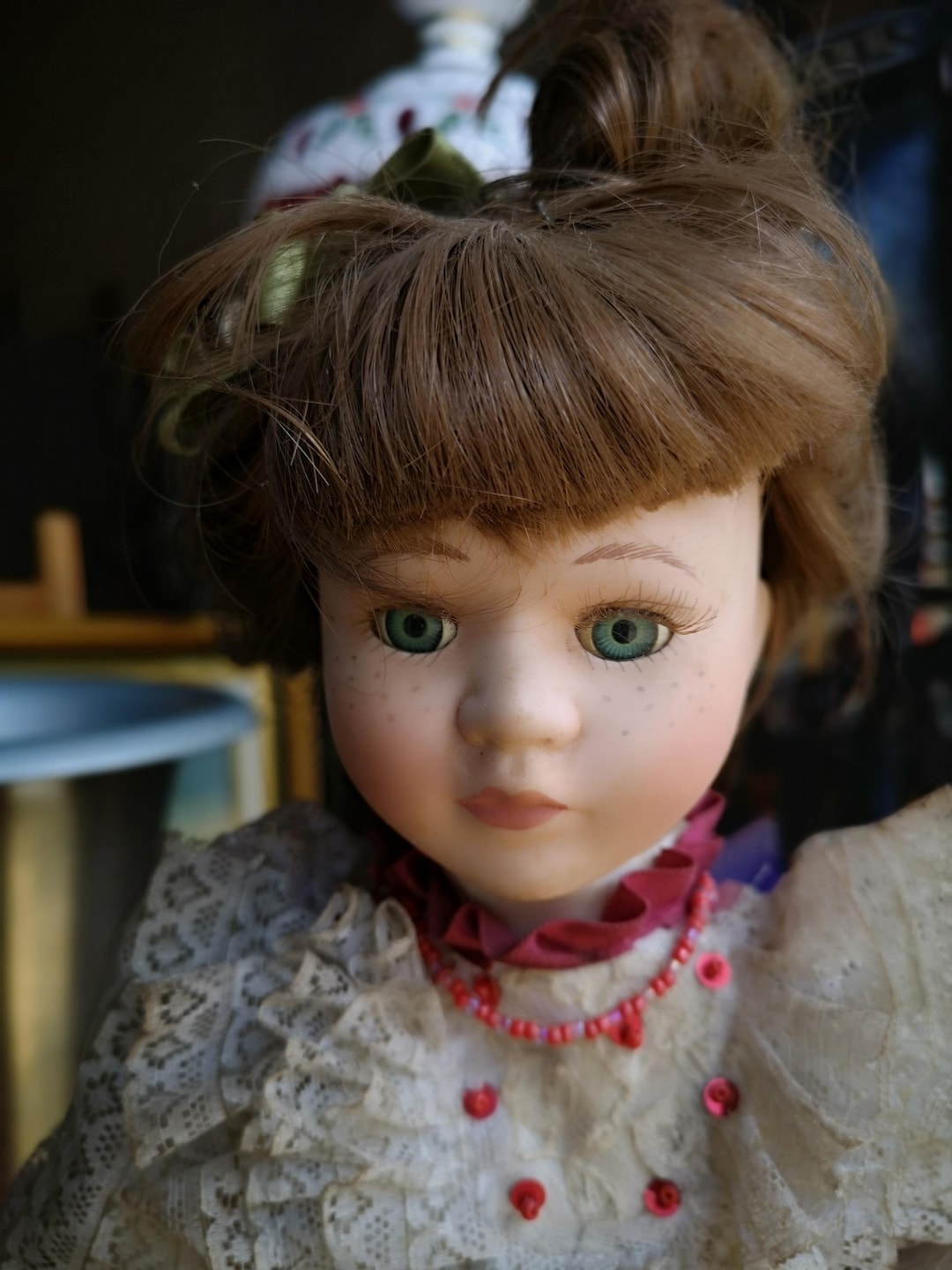 SOLD Vintage Doll Musical Box Mechanical Automaton Victorian Lady ...