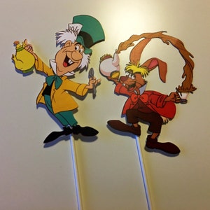 Alice in Wonderland Centerpiece Picks/alice/mad Hatter/march Hare/white ...