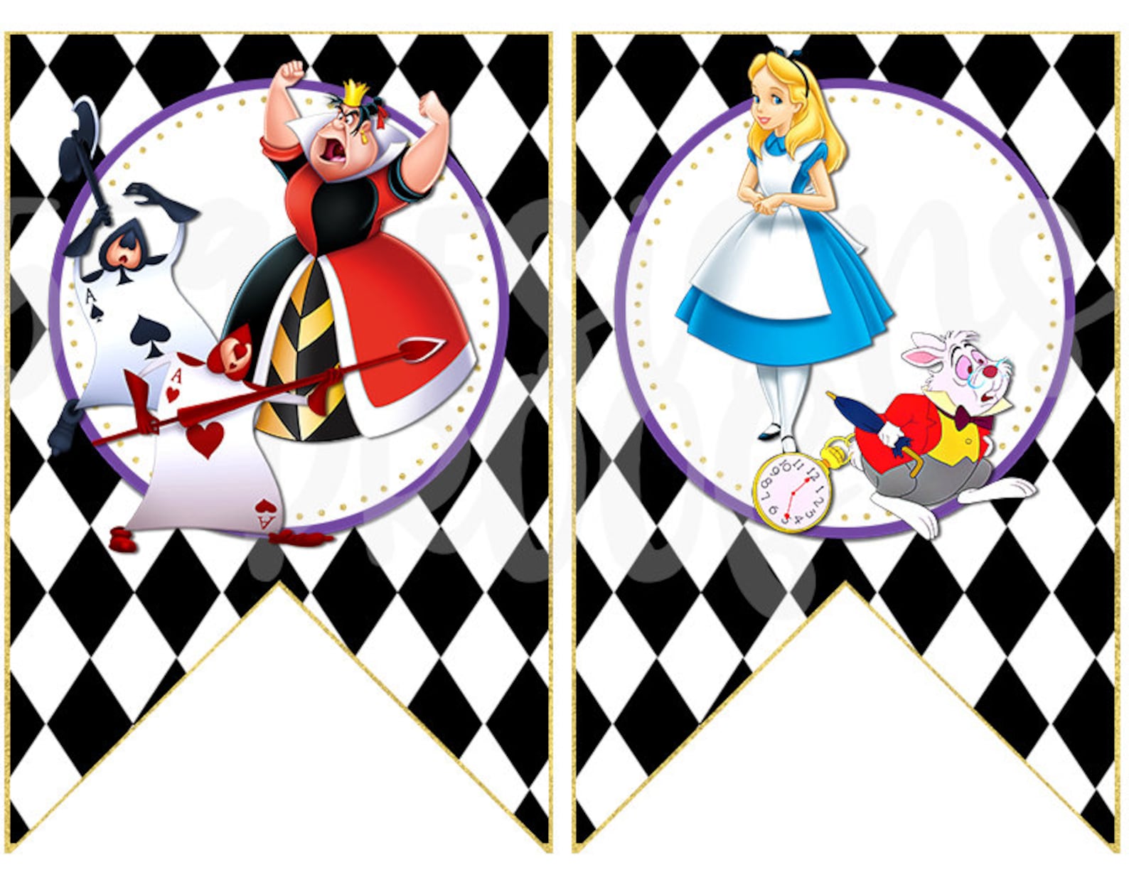 Alice in Wonderland Banner/birthday/baby Shower/onederland/custom ...