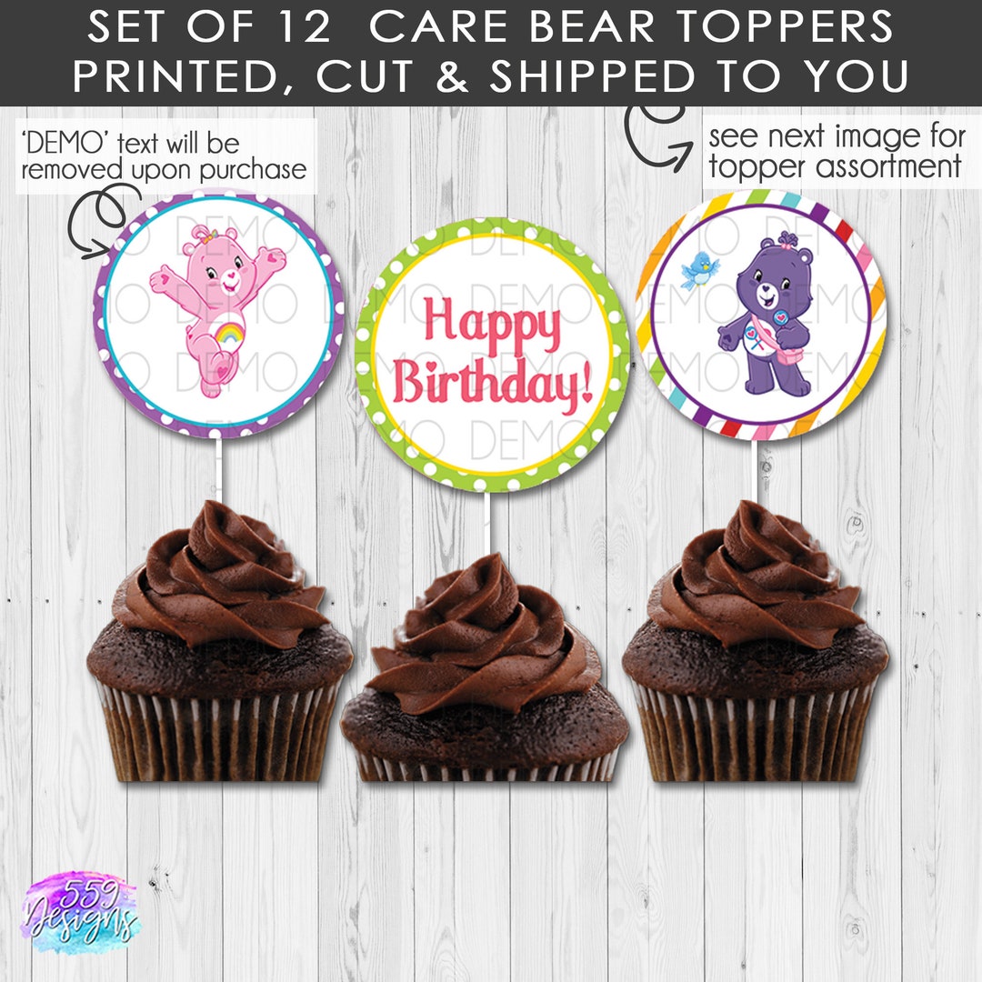 Care Bears Cupcake Cake Toppers/care Bears Birthday Party/printed and ...