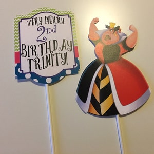 Alice in Wonderland Centerpiece Picks/alice/mad Hatter/march Hare/white ...