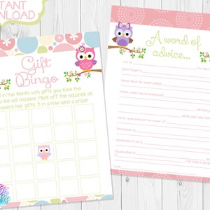 Owl Baby Shower Games/printable/instant Download/it's a Girl/girl ...