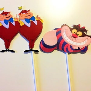 Alice in Wonderland Centerpiece Picks/alice/mad Hatter/march Hare/white ...