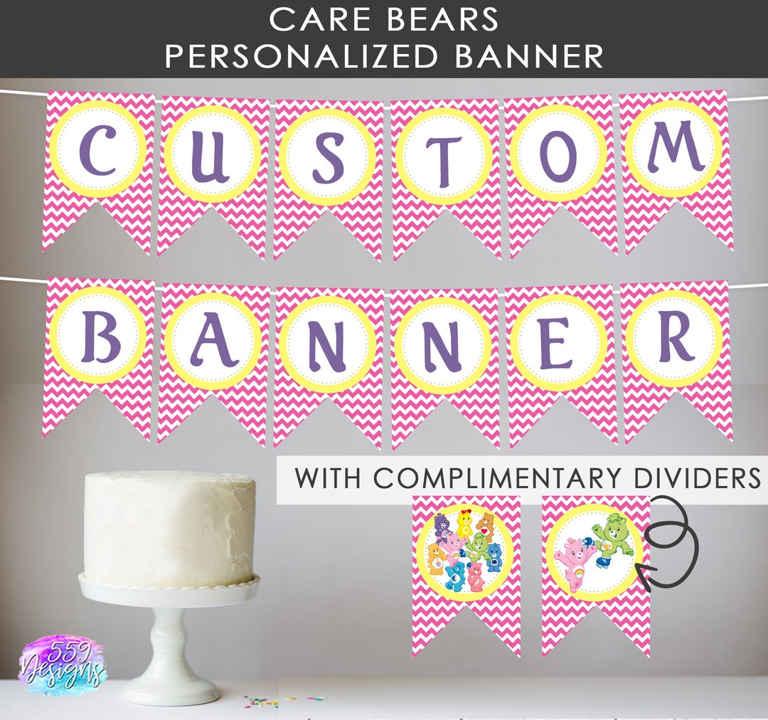 Care Bears Banner/birthday/baby Shower/care Bear Party/custom Banner ...