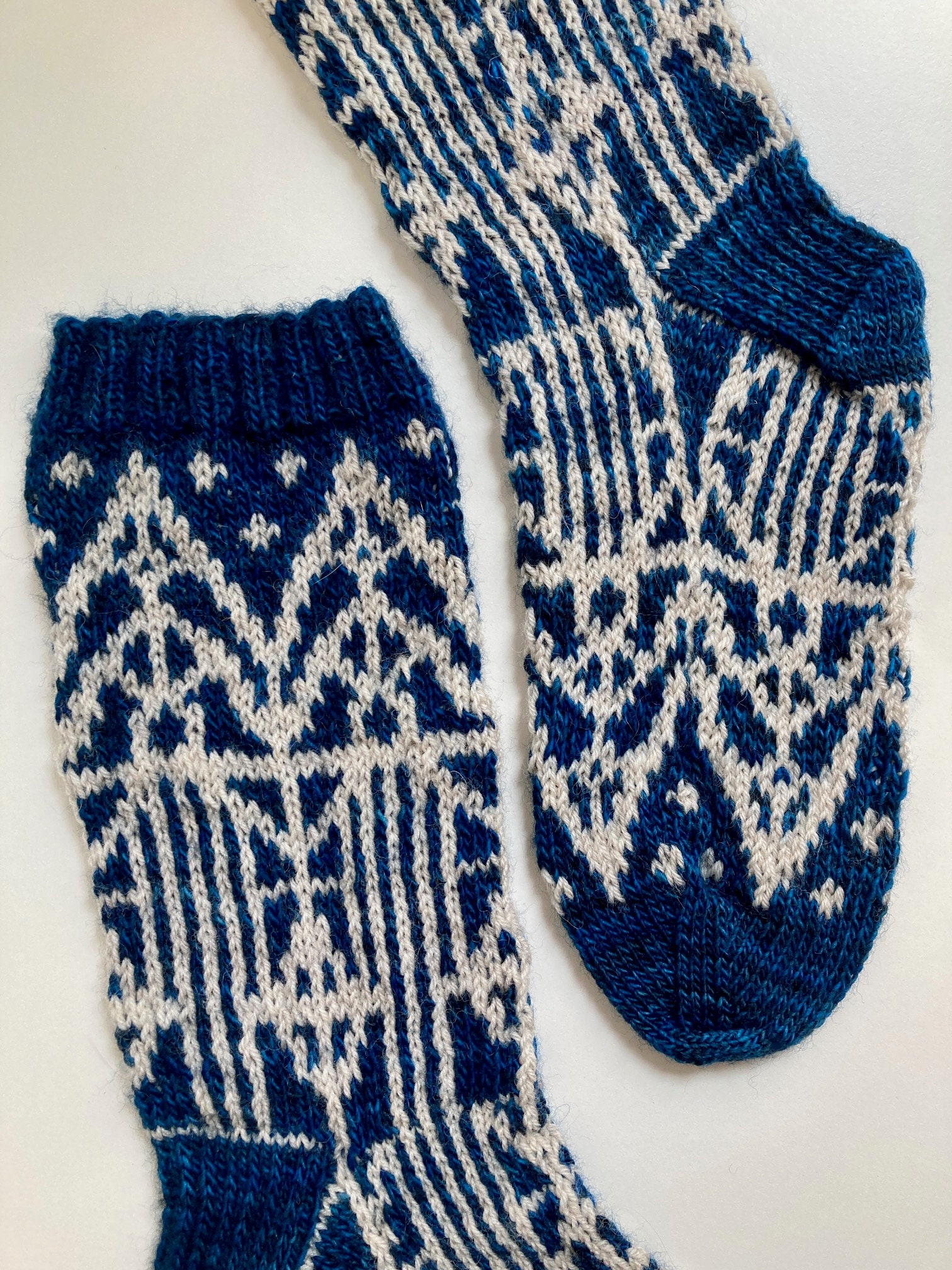 Nordic Sock Knitting Pattern Ice Palace Stranded Colorwork - Etsy