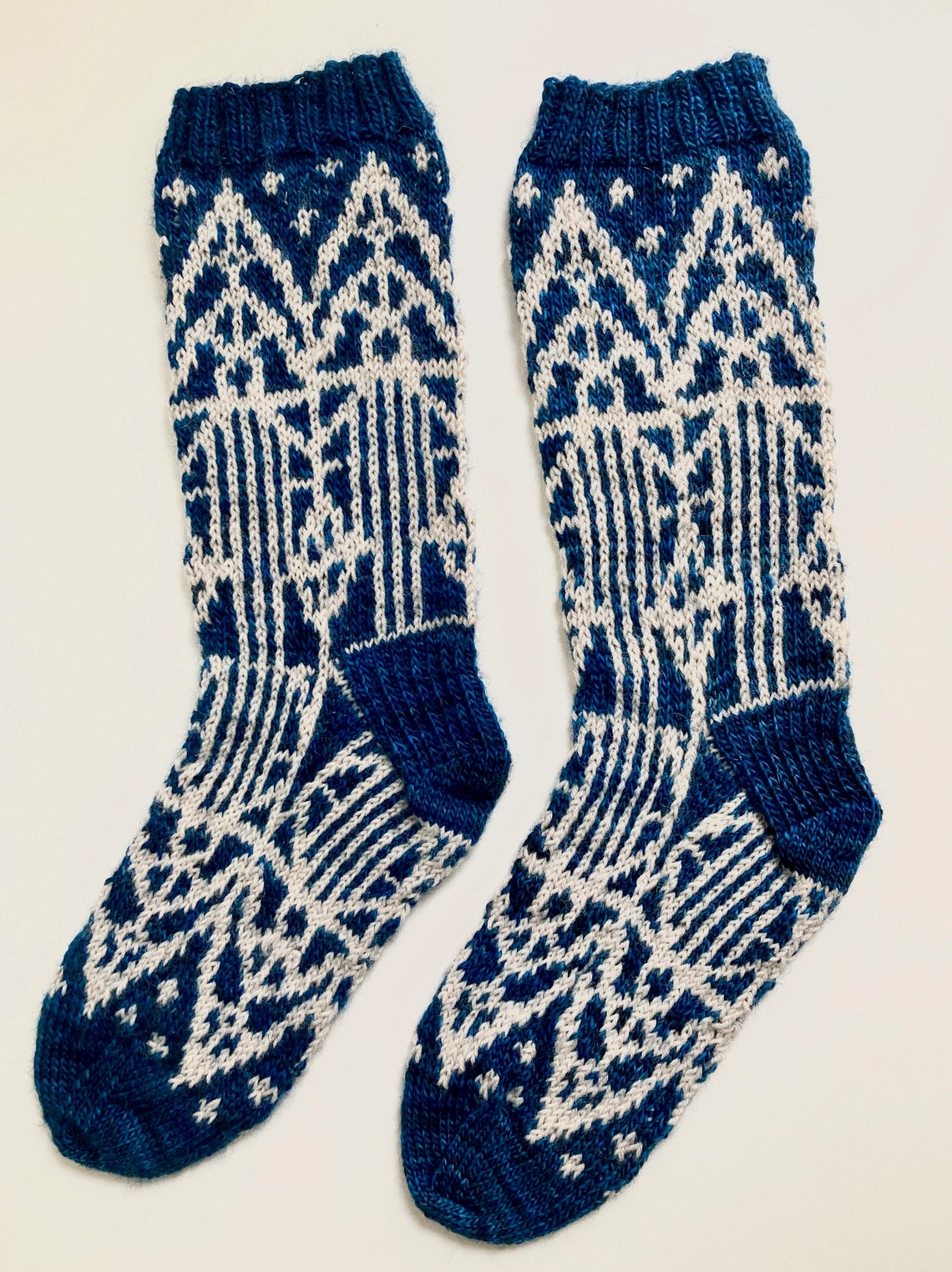 Nordic Sock Knitting Pattern Ice Palace Stranded Colorwork - Etsy