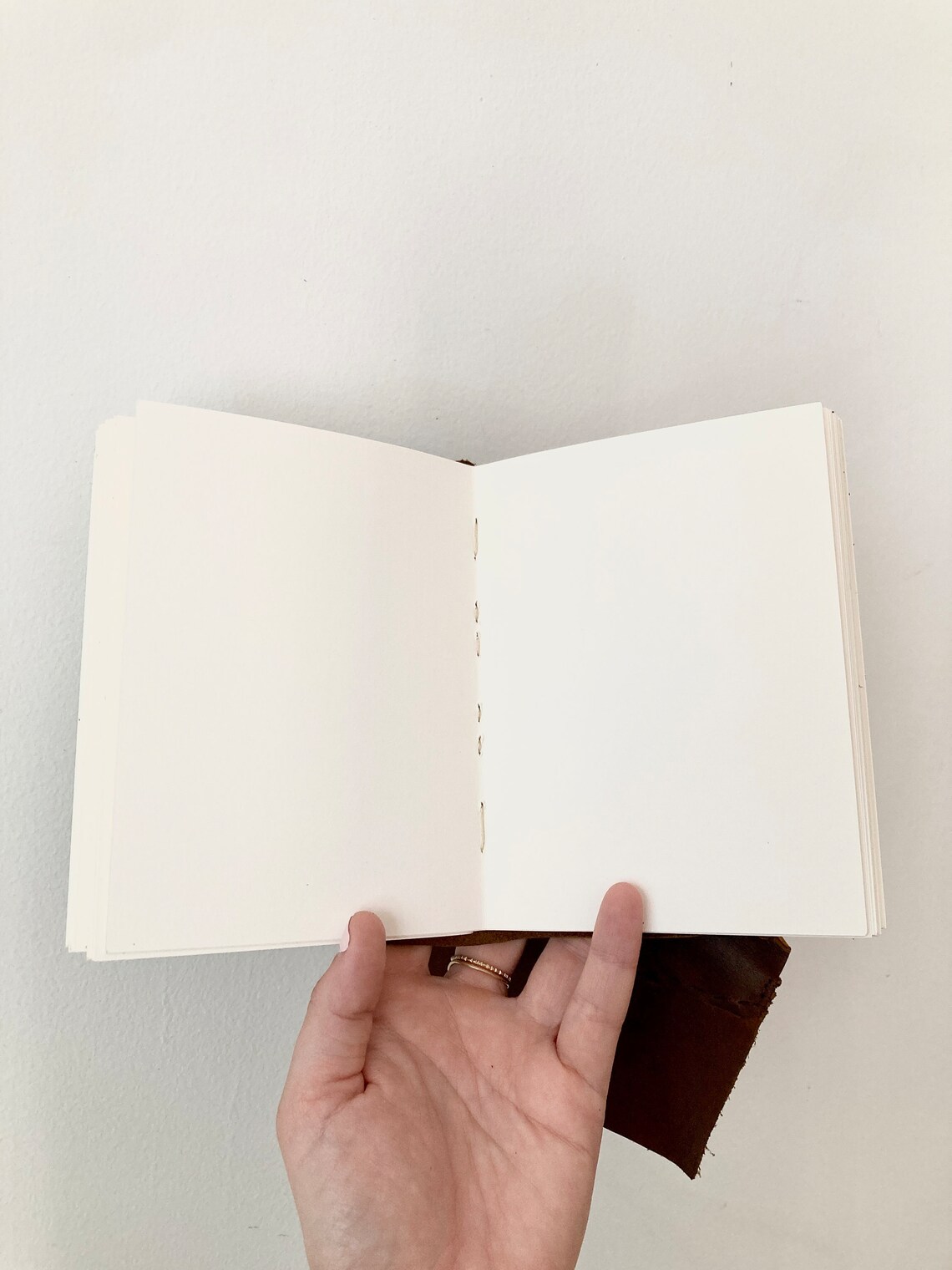 Scrappy Brown Leather Watercolor Journal Sketchbook, Rustic Handbound ...