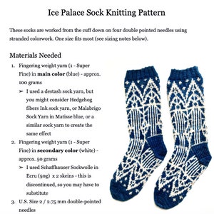 Nordic Sock Knitting Pattern: Ice Palace Colorwork (PDF Pattern) - Etsy