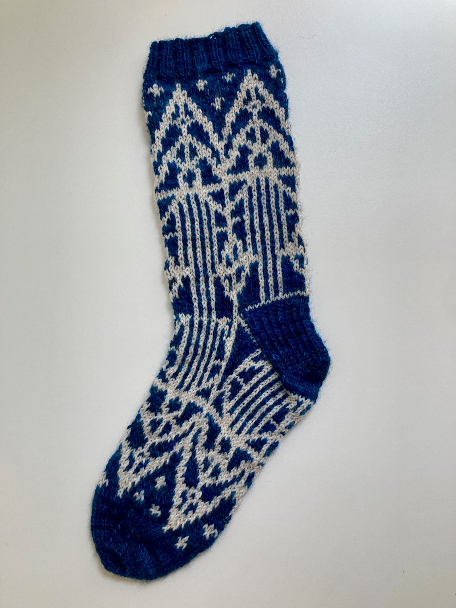Nordic Sock Knitting Pattern Ice Palace Stranded Colorwork Socks, Cuff ...