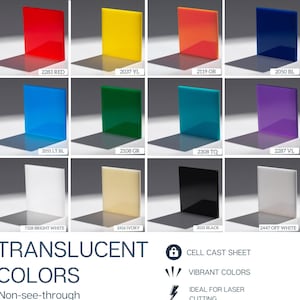 Translucent Acrylic Laserable Plexiglass Sheet - Etsy