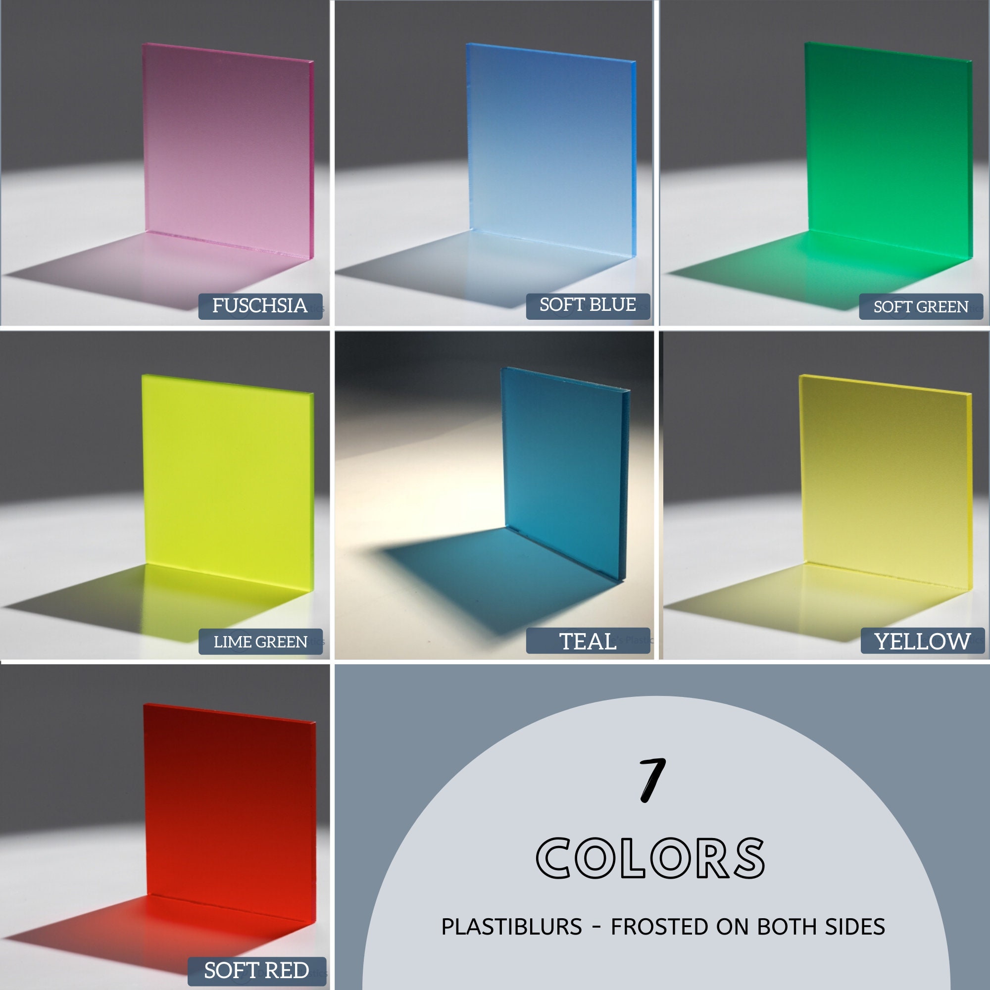 Acrylic Sample Kits - Translucent, Transparent, Mirror, Glitter, Frost ...