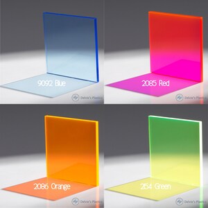 Fluorescent Acrylic Sheet - Varying Thickness, Colors, and Sizes! - Etsy