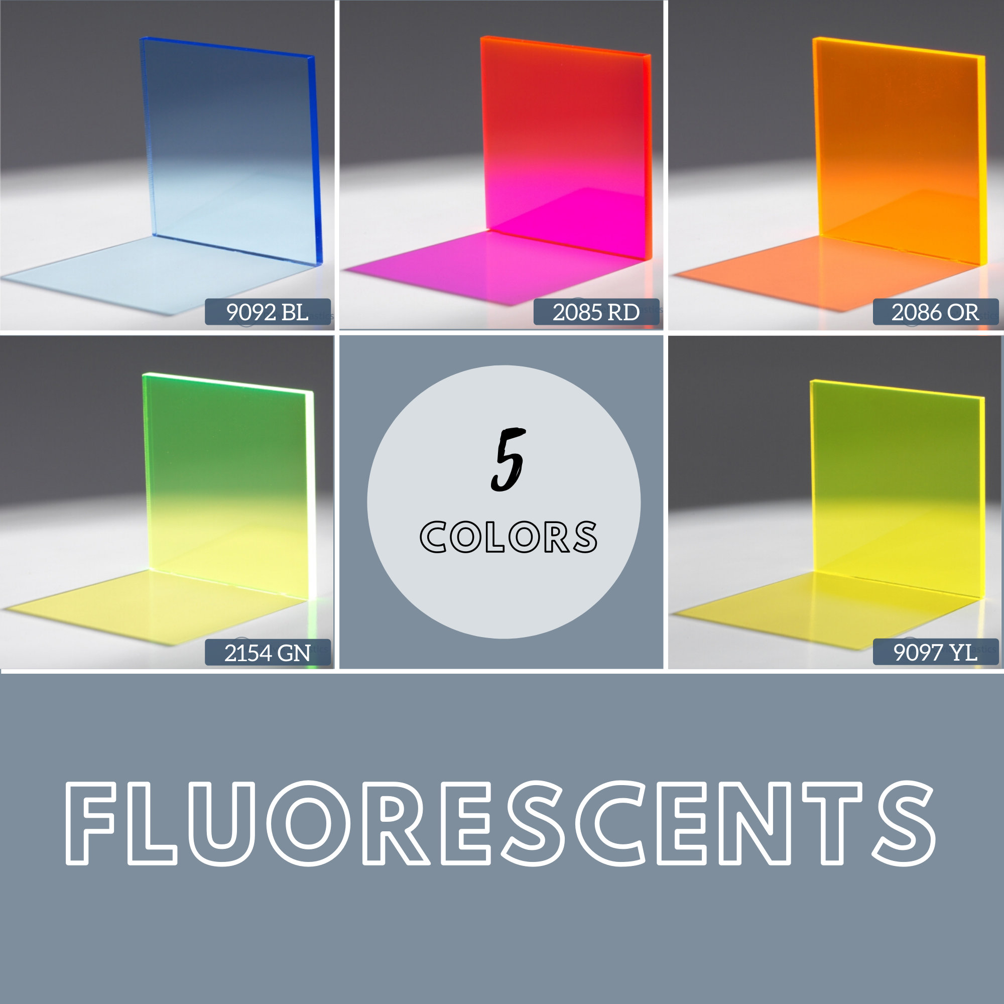Acrylic Sample Kits - Translucent, Transparent, Mirror, Glitter, Frost ...