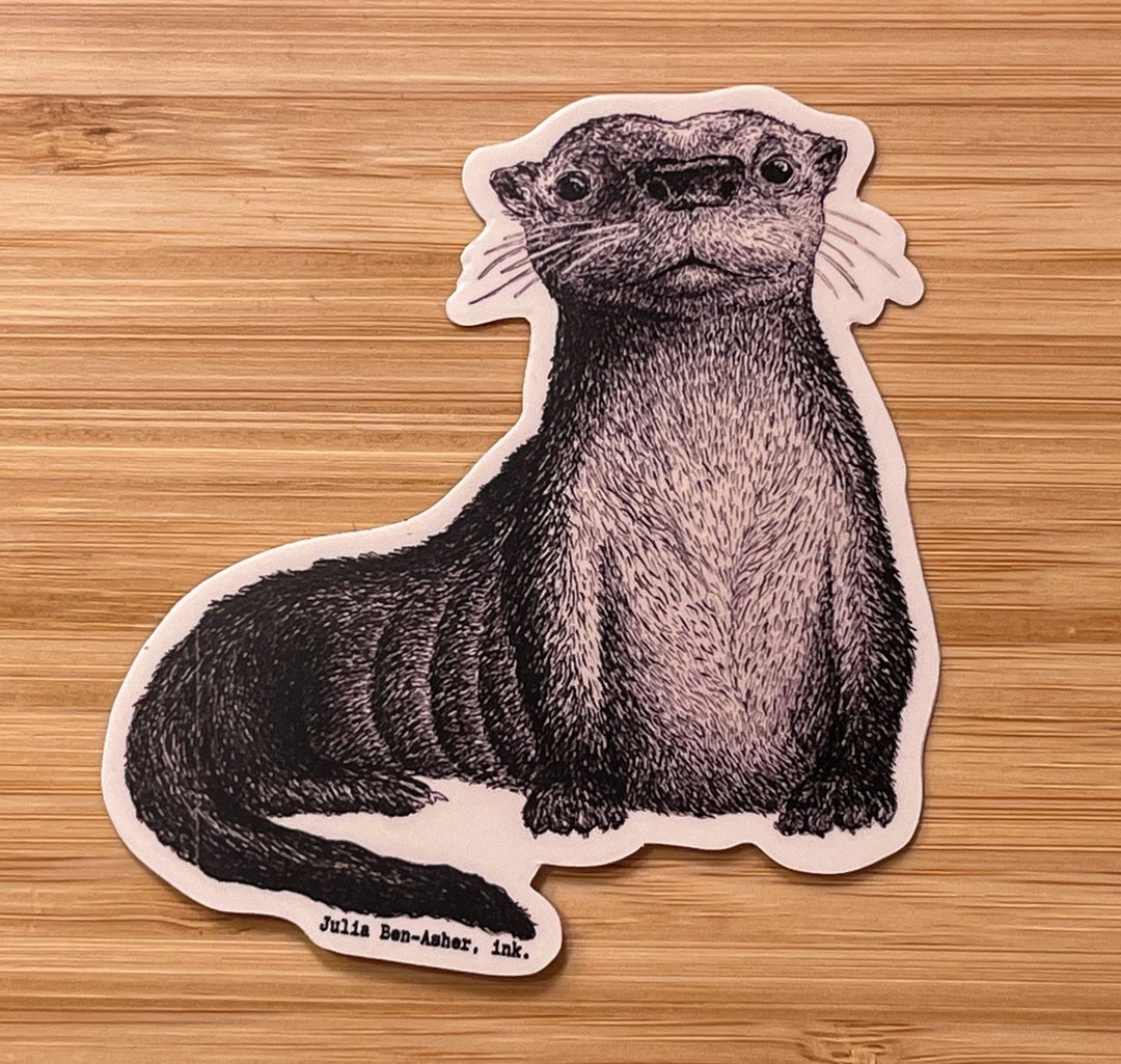 Illustrated Otter Sticker by Julia Ben-asher, Ink. - Etsy