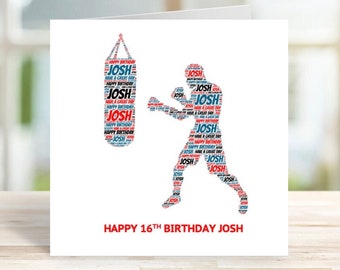 Personalised Boxing Birthday Card - Etsy