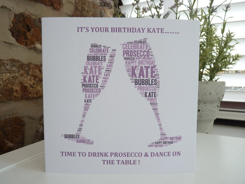Personalised Birthday Card Personalised Prosecco Card | Etsy