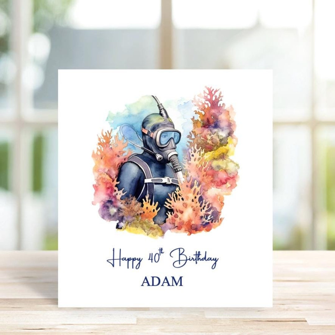 Personalised Scuba Diving Birthday Card, Personalised Diving Birthday ...