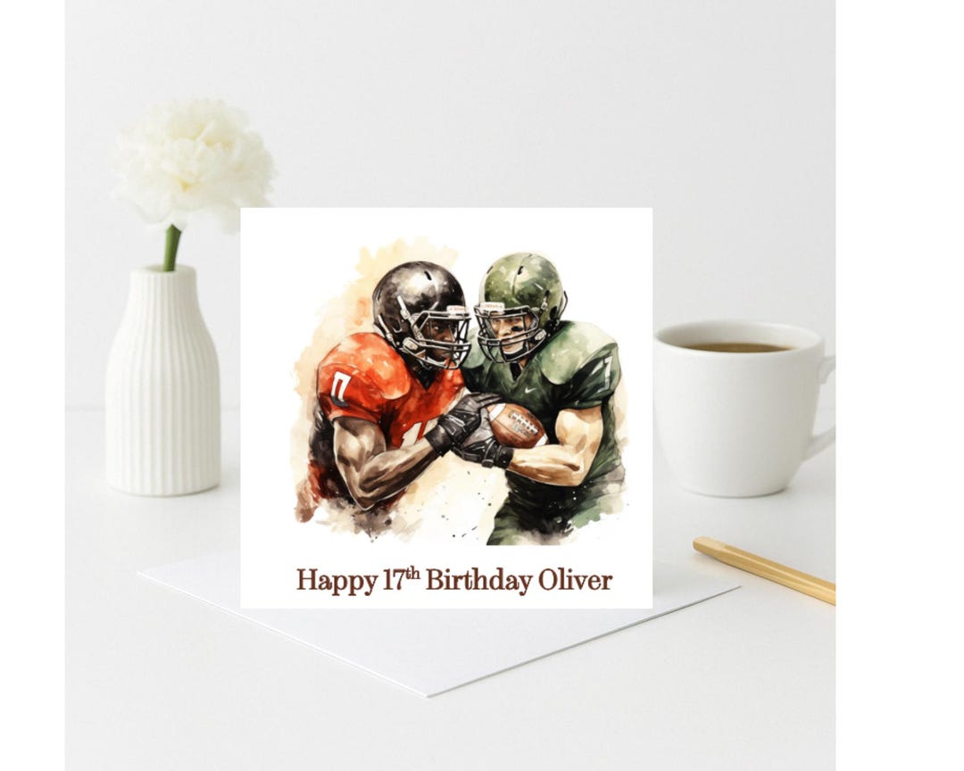Personalised American Football Birthday Card for Son, Daughter ...