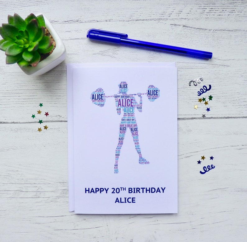 Personalised Womens Barbell Fitness Birthday Card, Fitness Enthusiast ...
