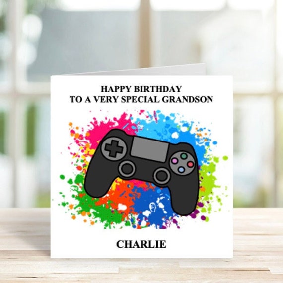 Personalised Games Console Birthday Card Gaming Card Gaming | Etsy