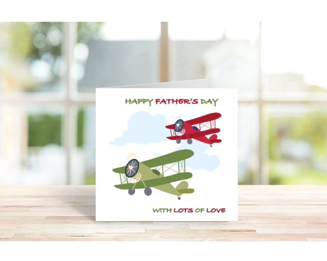 Personalised Aeroplane Father's Day Card, Aeroplane Card, Biplane Card ...