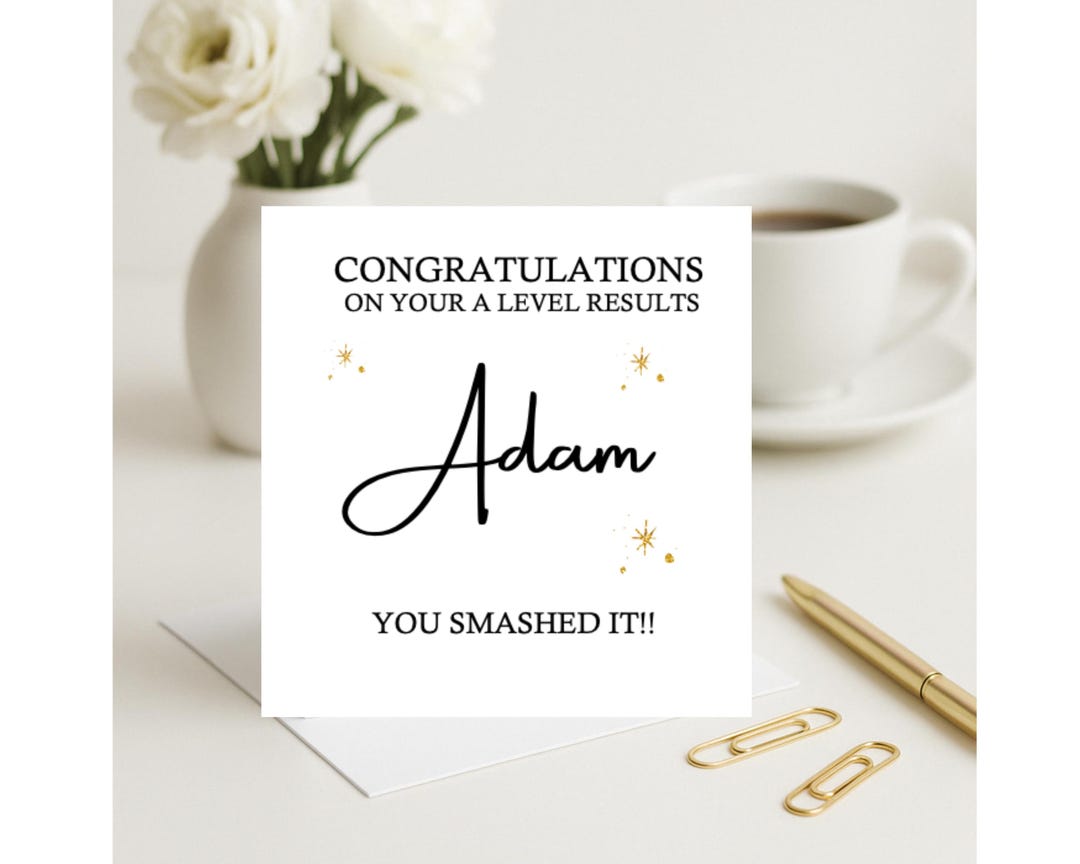 Personalised Exam Congrats Card, Exam Results Card, Card for A Levels ...