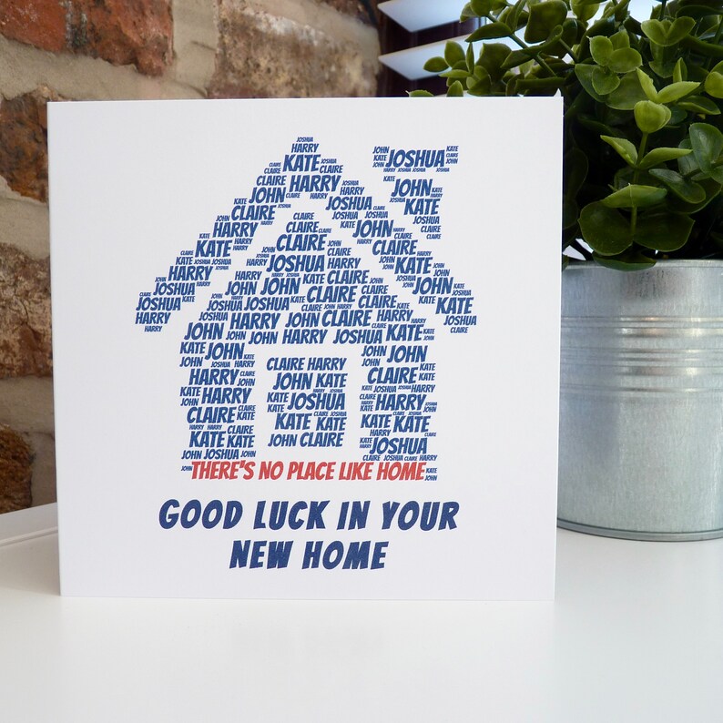Personalised New Home Card Housewarming Card Word Art Card - Etsy