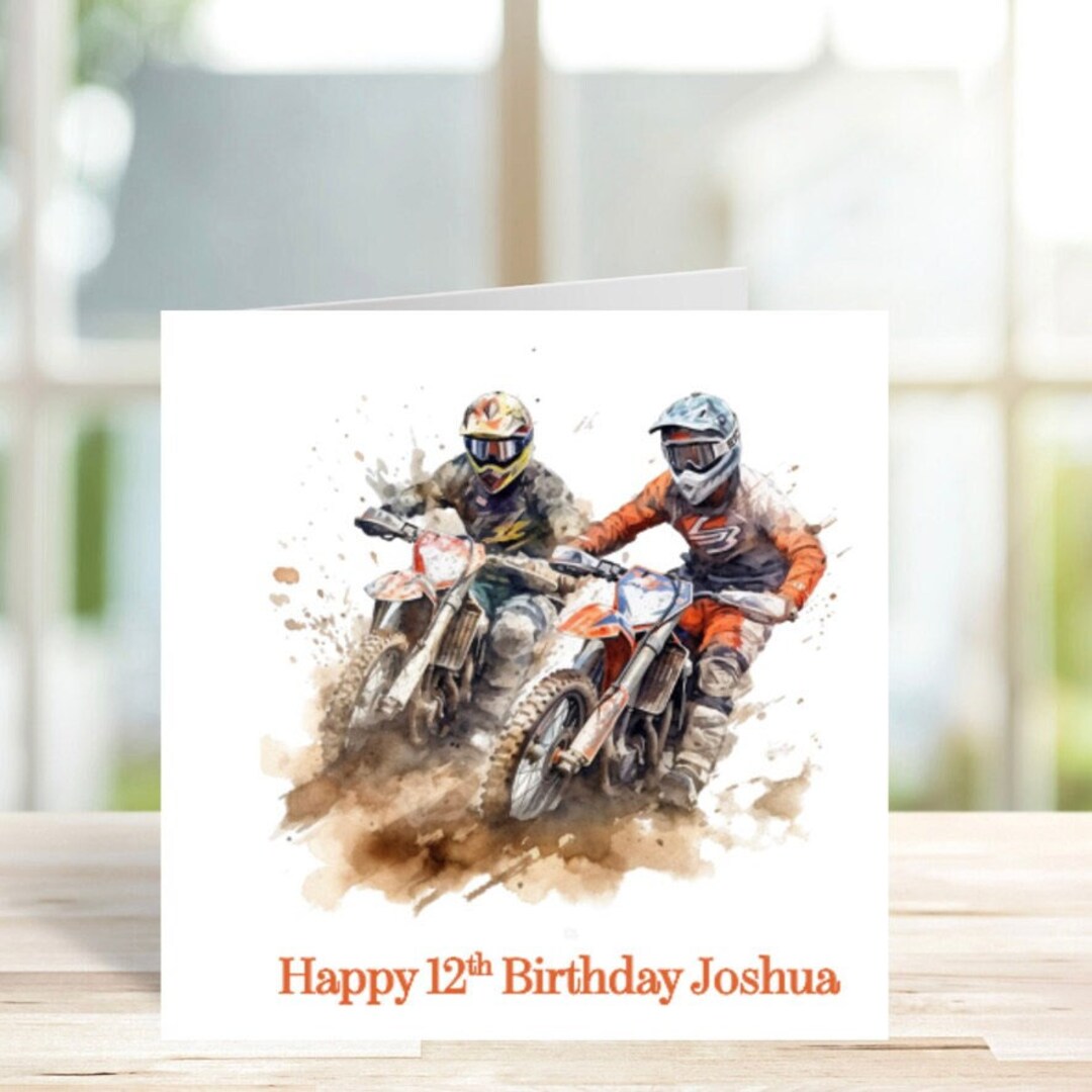 Personalised Motocross Birthday Card for Son Grandson Uncle - Etsy