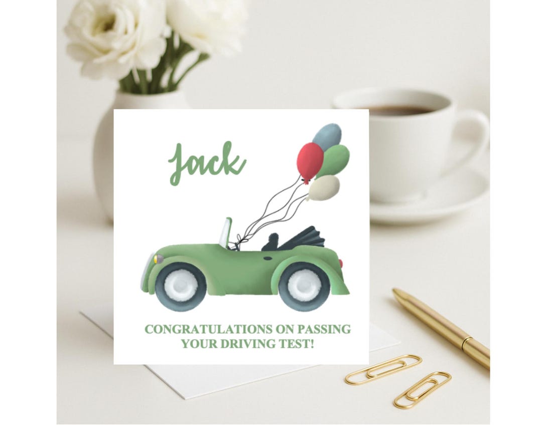Personalised Driving Test Congrats Card, Congratulations on Passing ...
