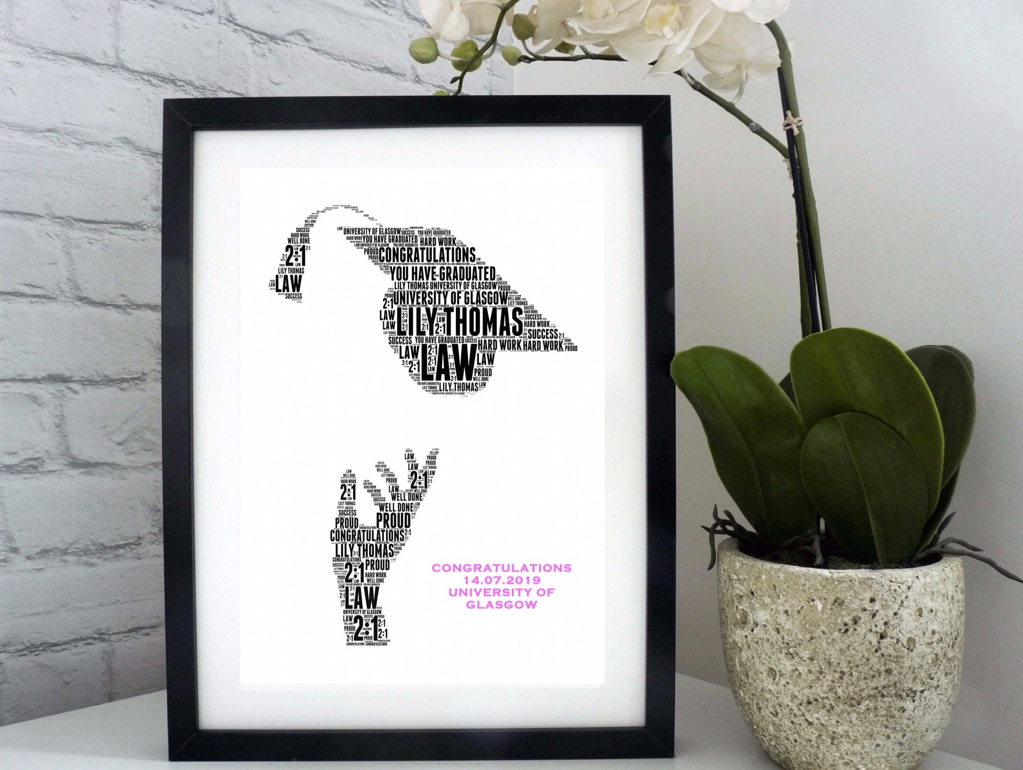 Personalised Graduation Print, Graduation, Word Art Print, Unframed ...