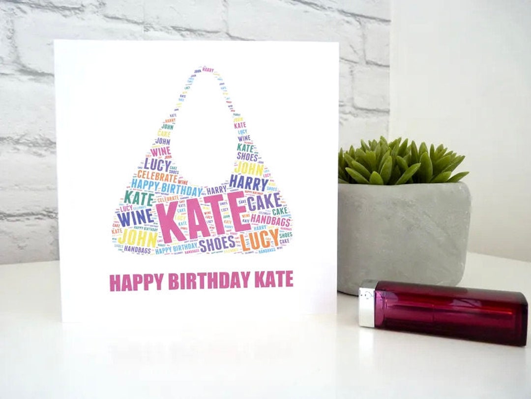 Personalised Handbag Card, Personalised Birthday Card, Personalised ...
