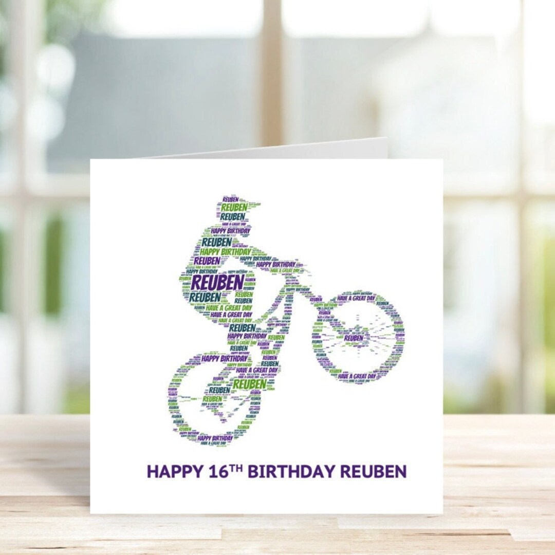 Personalised Mountain Biker Birthday Card, Mountain Bike Card ...