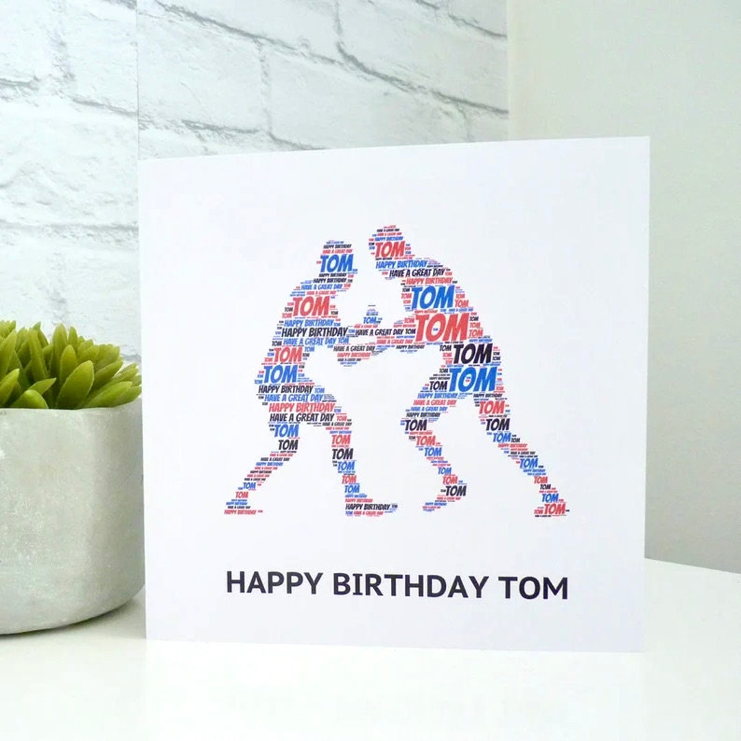 Personalised Wrestling Birthday Card, Personalised Wrestling Card ...