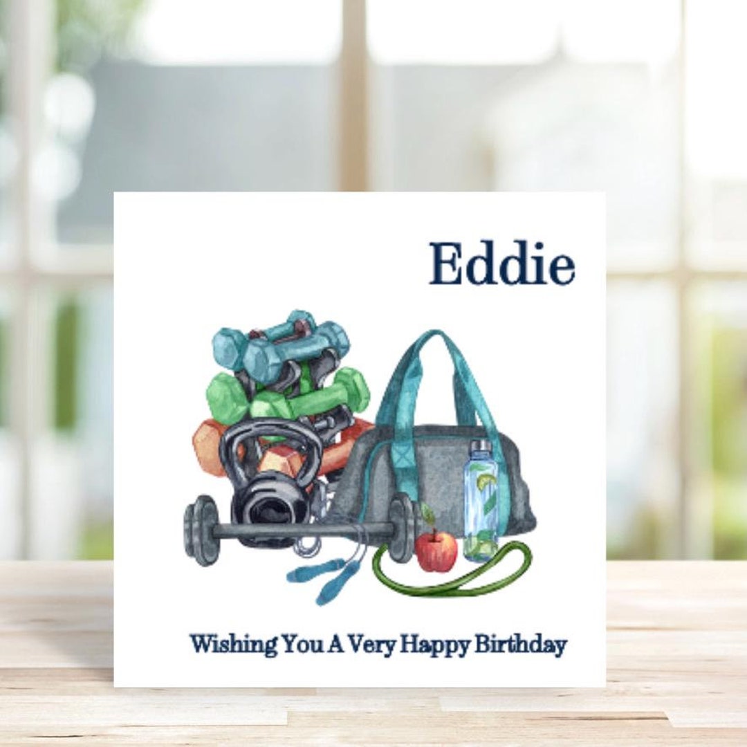 Personalised Fitness Birthday Card, Fitness Card, Gym Birthday Card ...
