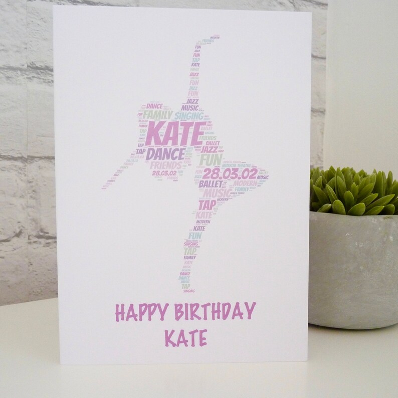 Personalised Dancer Birthday Card Personalised Dancer Card | Etsy