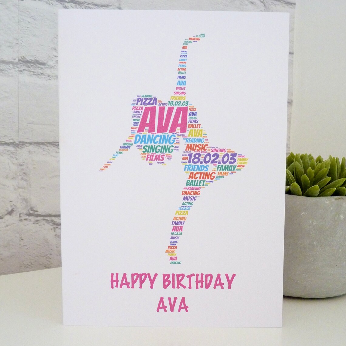 Personalised Dancer Birthday Card Personalised Dancer Card | Etsy