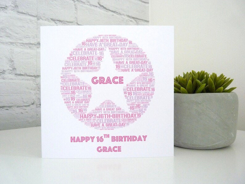 Personalised 16th Birthday Card girls Personalised Card - Etsy