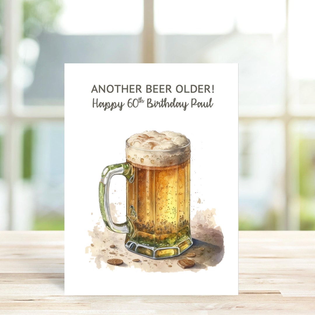 Personalised Beer Birthday Card, Beer Card, Lager Bottles Birthday Card ...