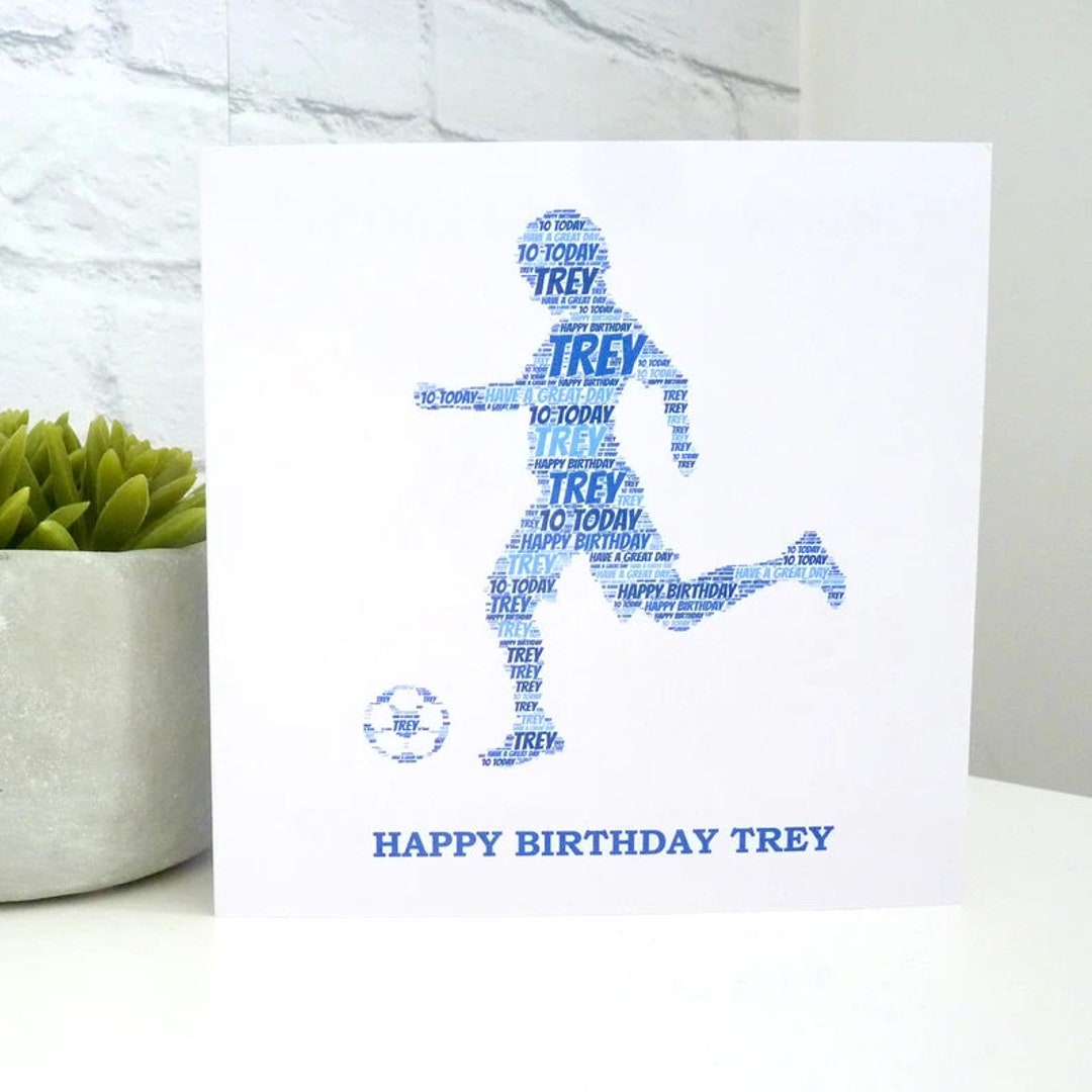 Personalised Boy Footballer Card, Personalised Boy Soccer Player Card ...