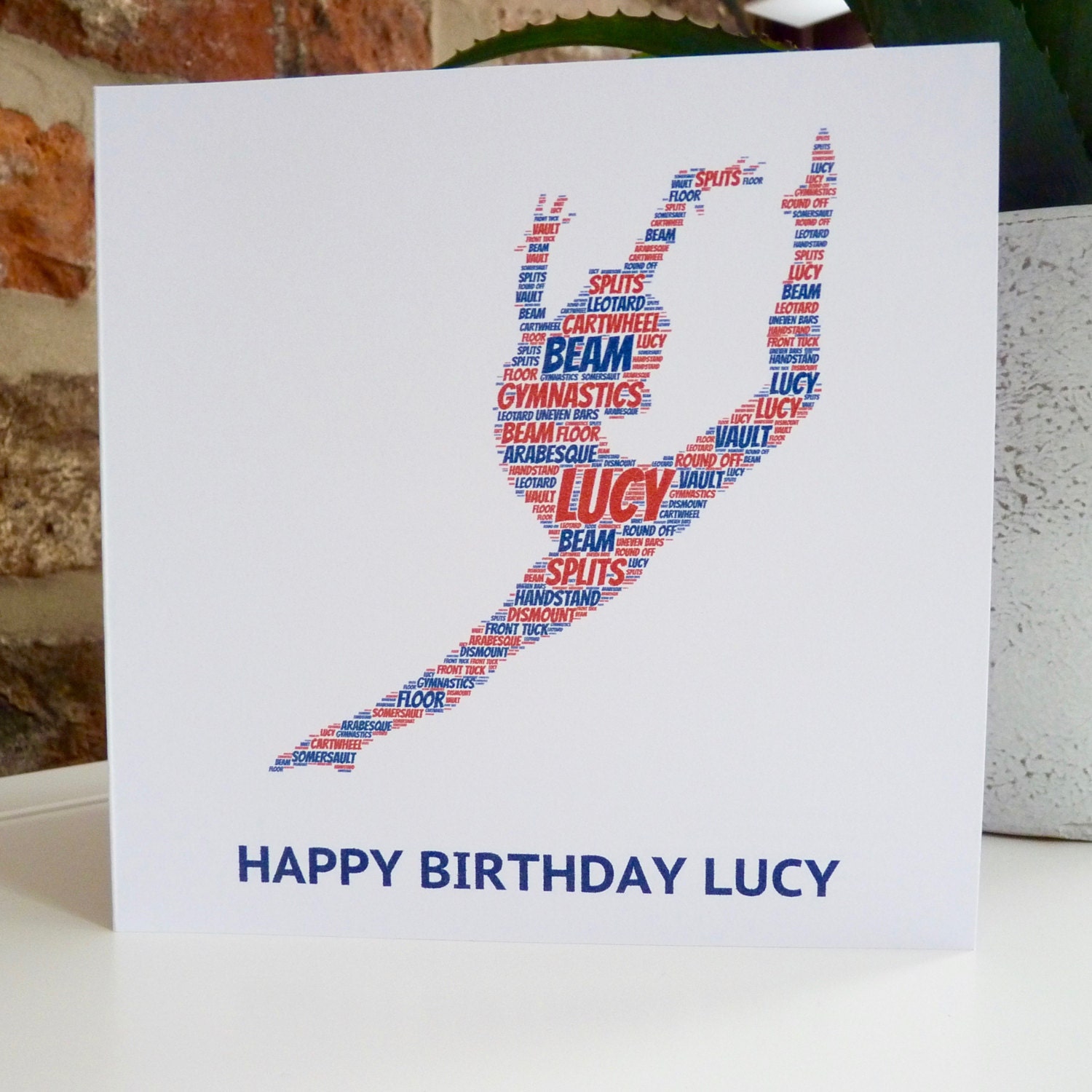 Personalised Gymnast Card, Personalised Birthday Card, Personalised ...