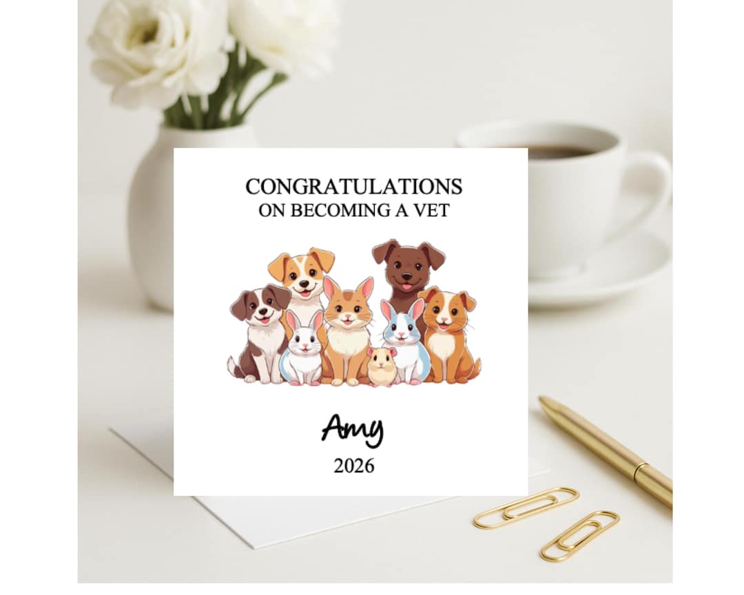 Congratulations Card for Vet, Personalised Vet Graduation Card ...
