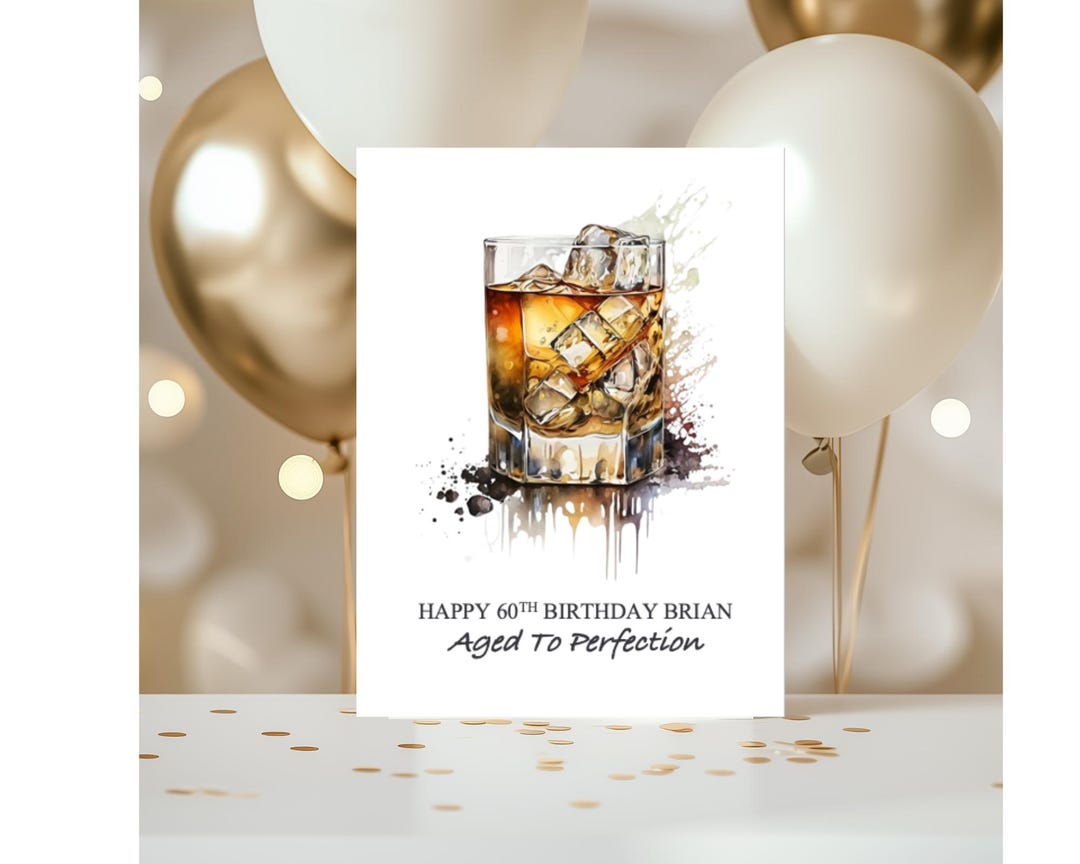 Personalised Whisky Birthday Card, Whisky Card, Whiskey Greeting Card ...