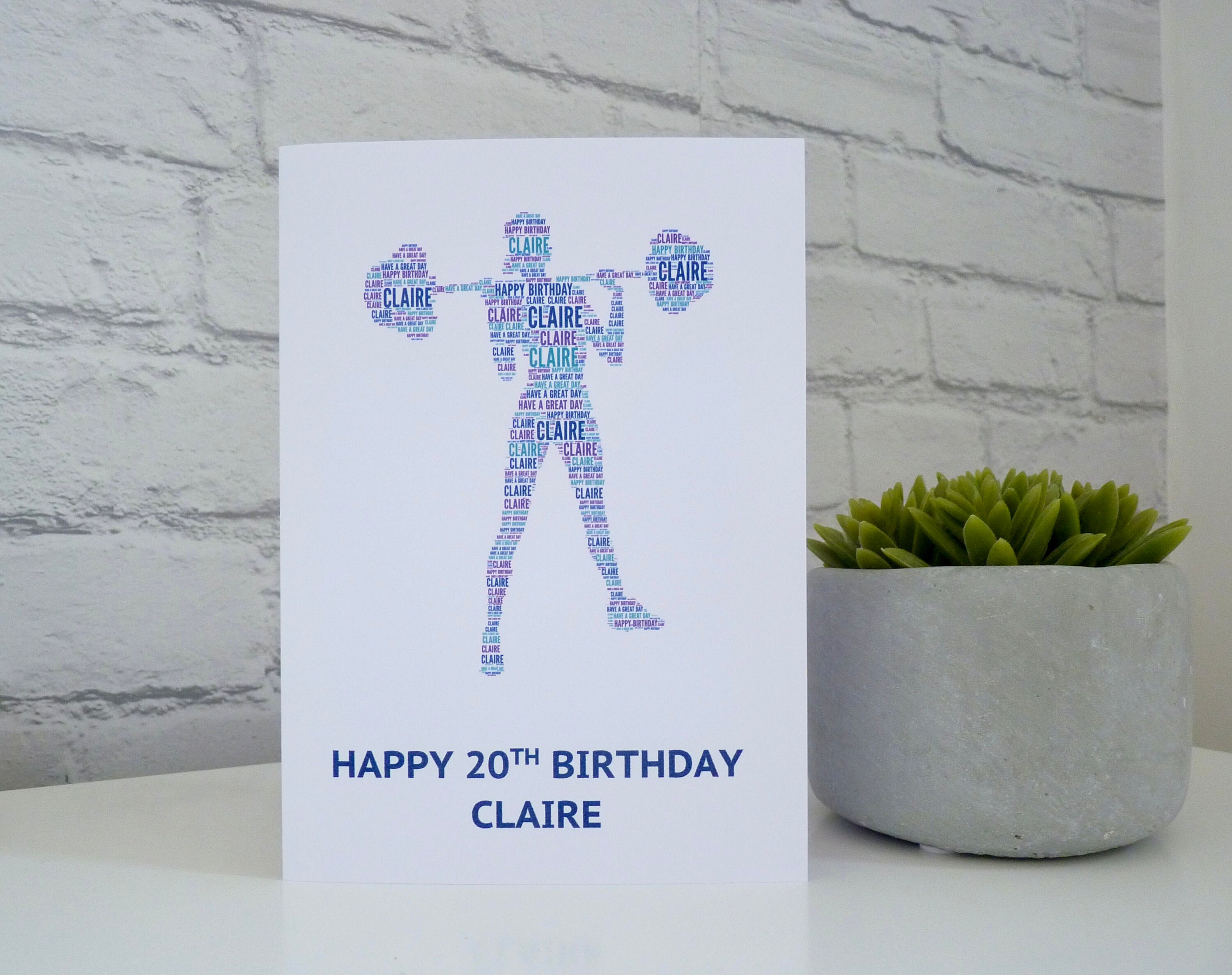 Personalised Womens Barbell Fitness Birthday Card Fitness | Etsy