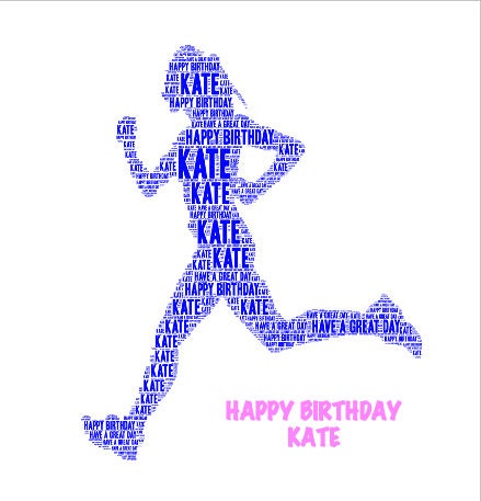 Personalised Female Runner Card Personalised Birthday Card | Etsy UK