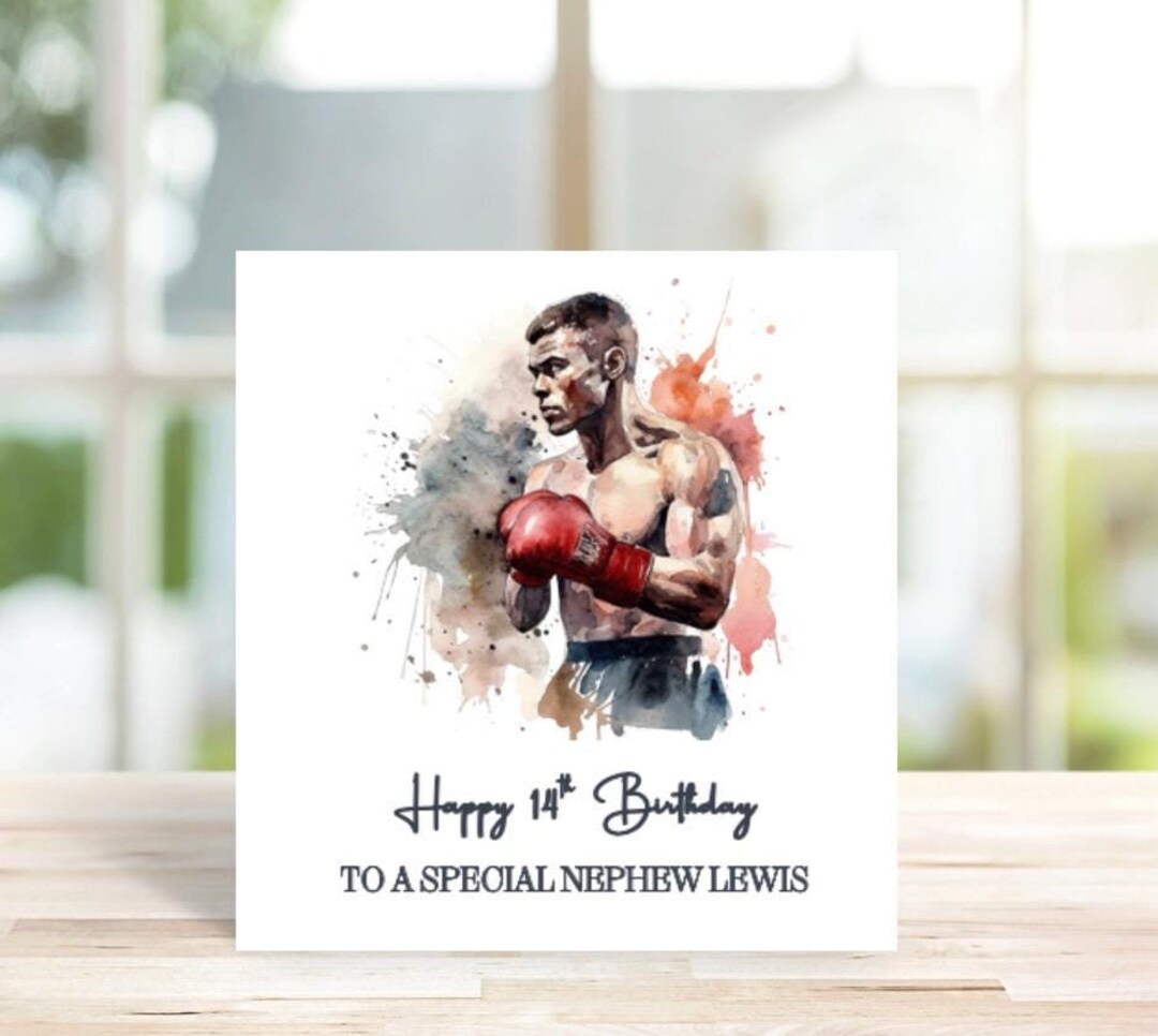 Personalised Boxer Card, Personalised Boxing Birthday Card, Card for ...