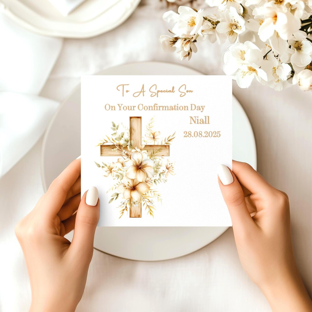 Personalised Confirmation Card, Cross Confirmation Card - Religious ...
