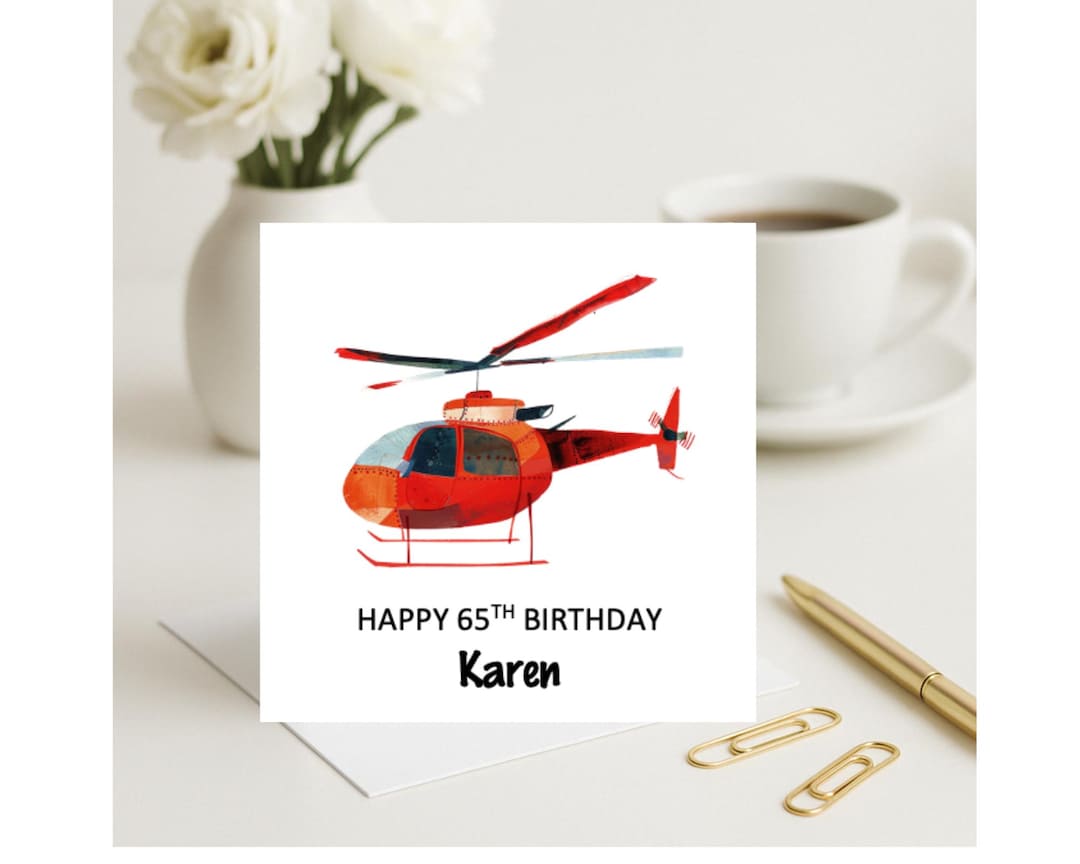 Personalised Helicopter Birthday Card, Personalised Birthday Card, Card ...