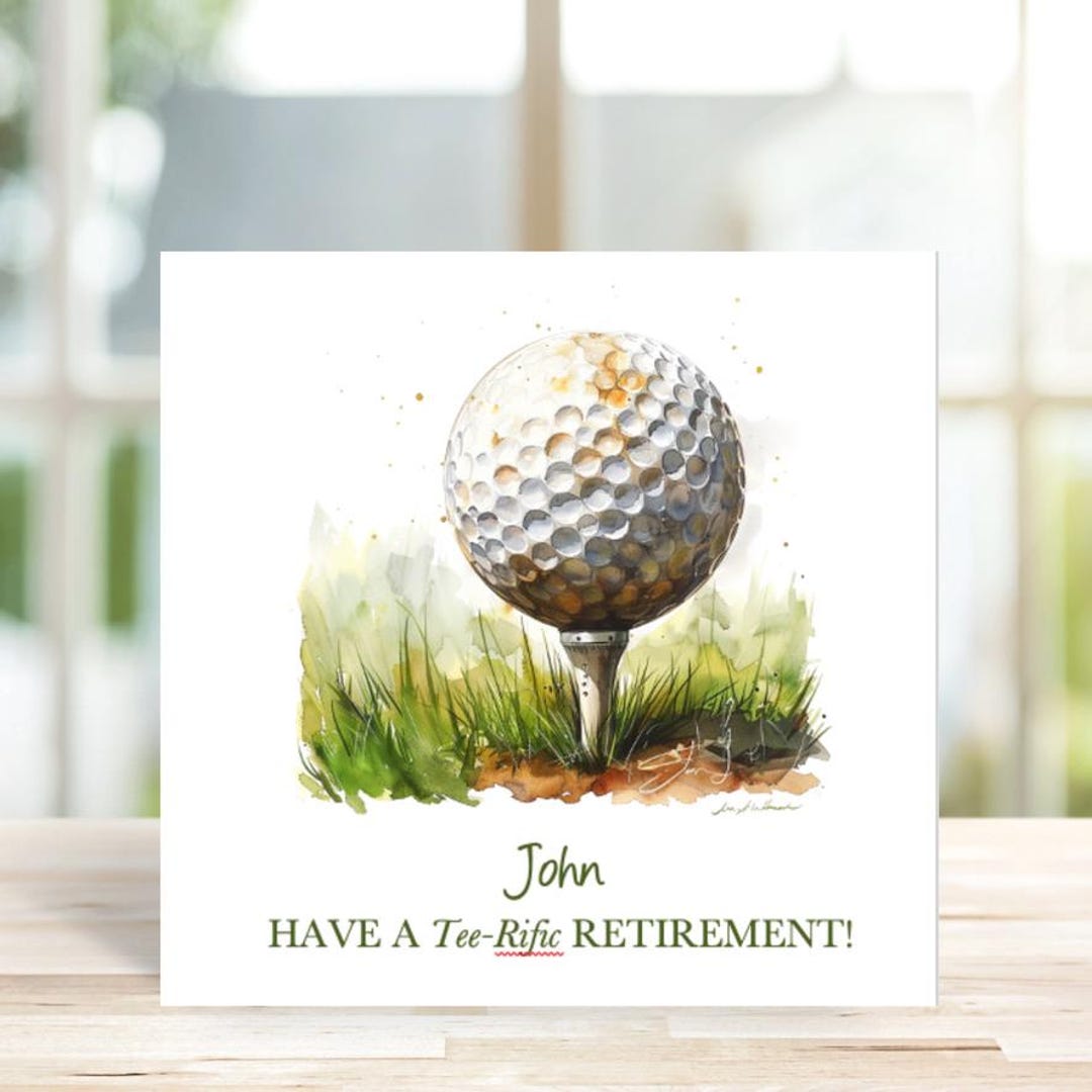Personalised Golf Retirement Card, Have a Tee-rific Retirement Card ...